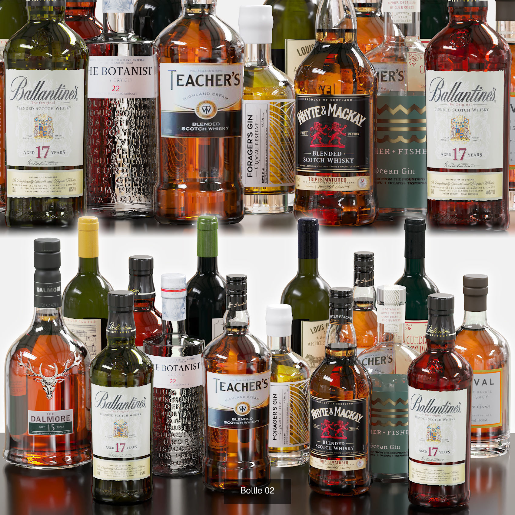 Bottles Collection liquor | CGTrader