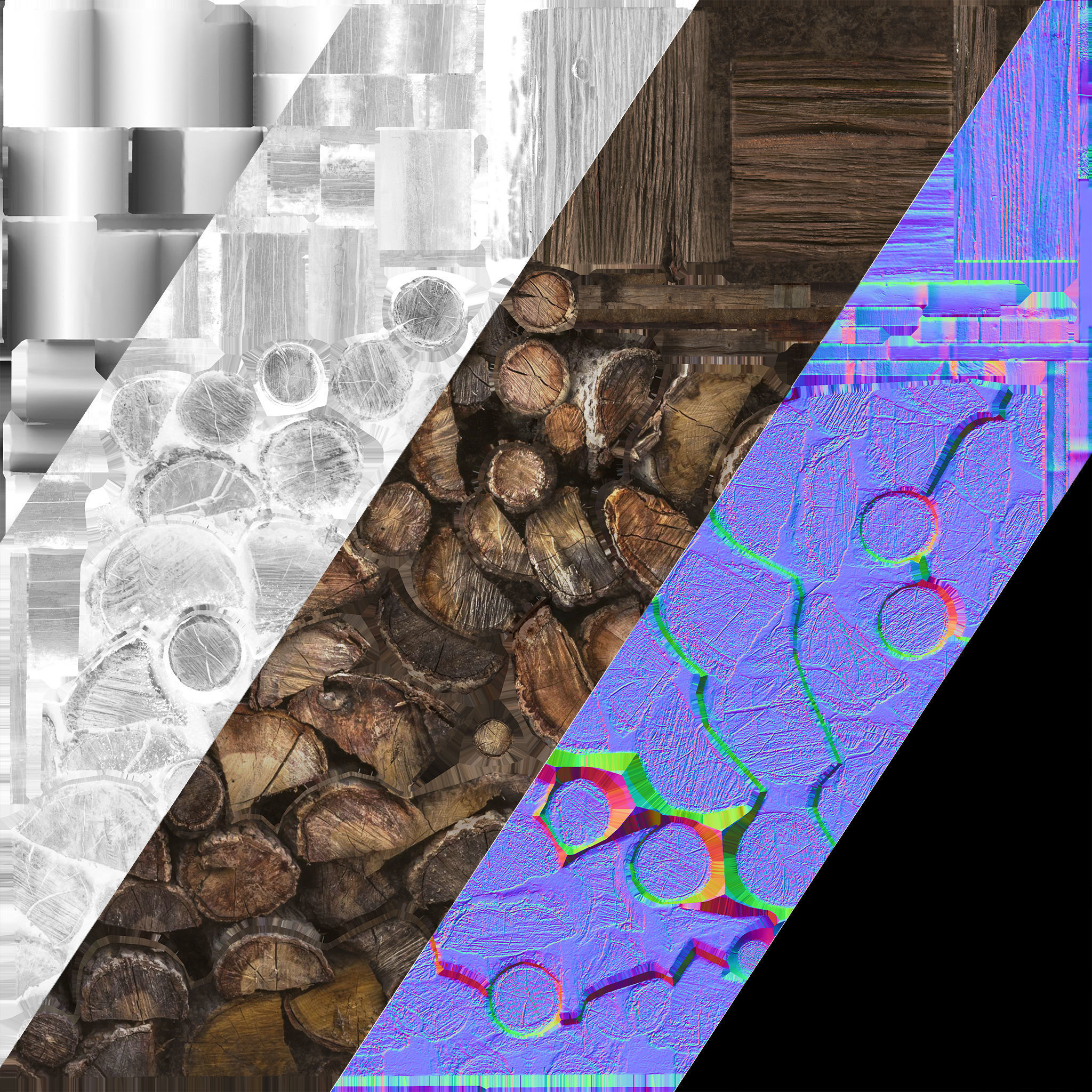 3D model Set of Lumberjack and Firewood VR / AR / low-poly | CGTrader