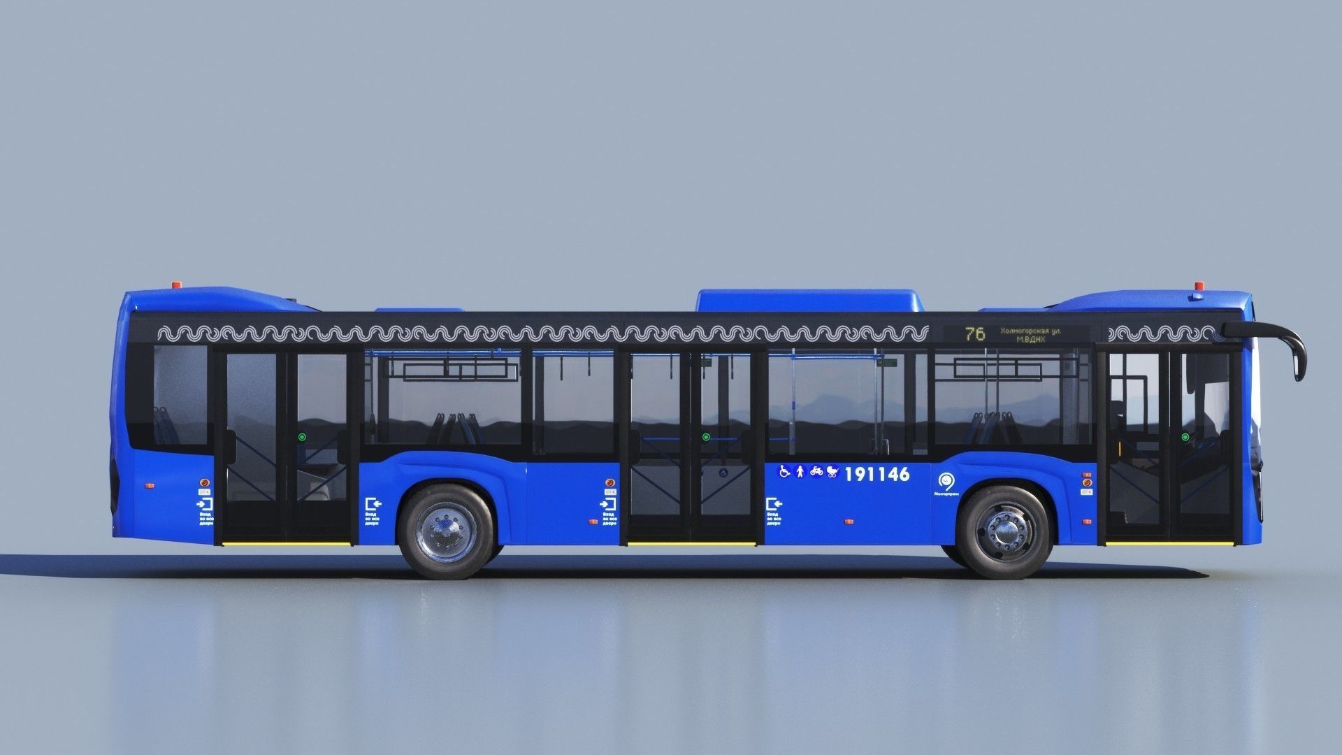 Electric Bus KamAZ 6282 Nefaz 5299 3D model | CGTrader