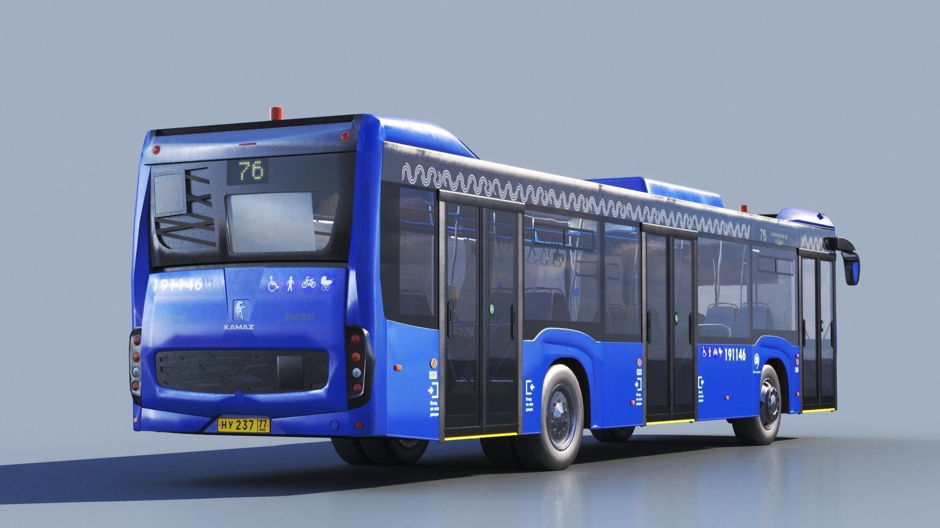 Electric Bus KamAZ 6282 Nefaz 5299 3D model | CGTrader