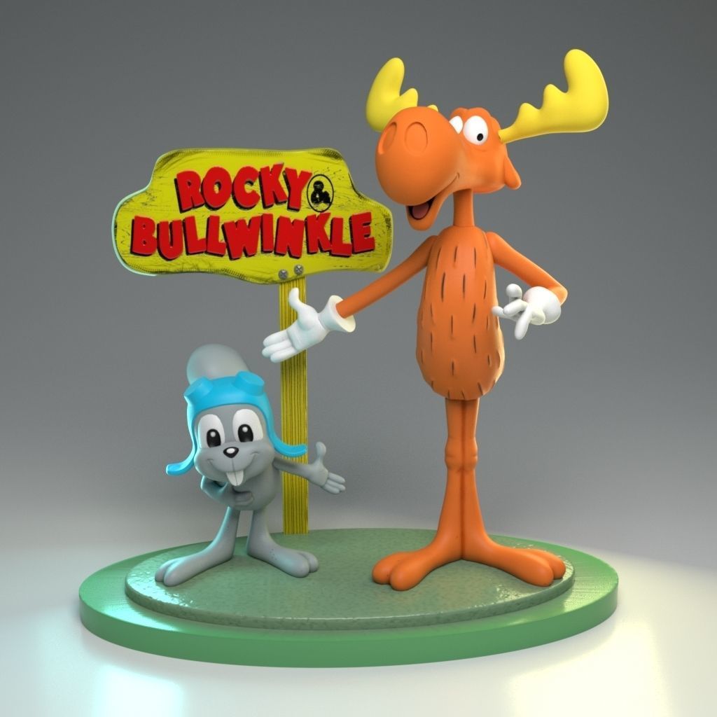 Rocky and Bullwinkle 3D model 3D printable | CGTrader