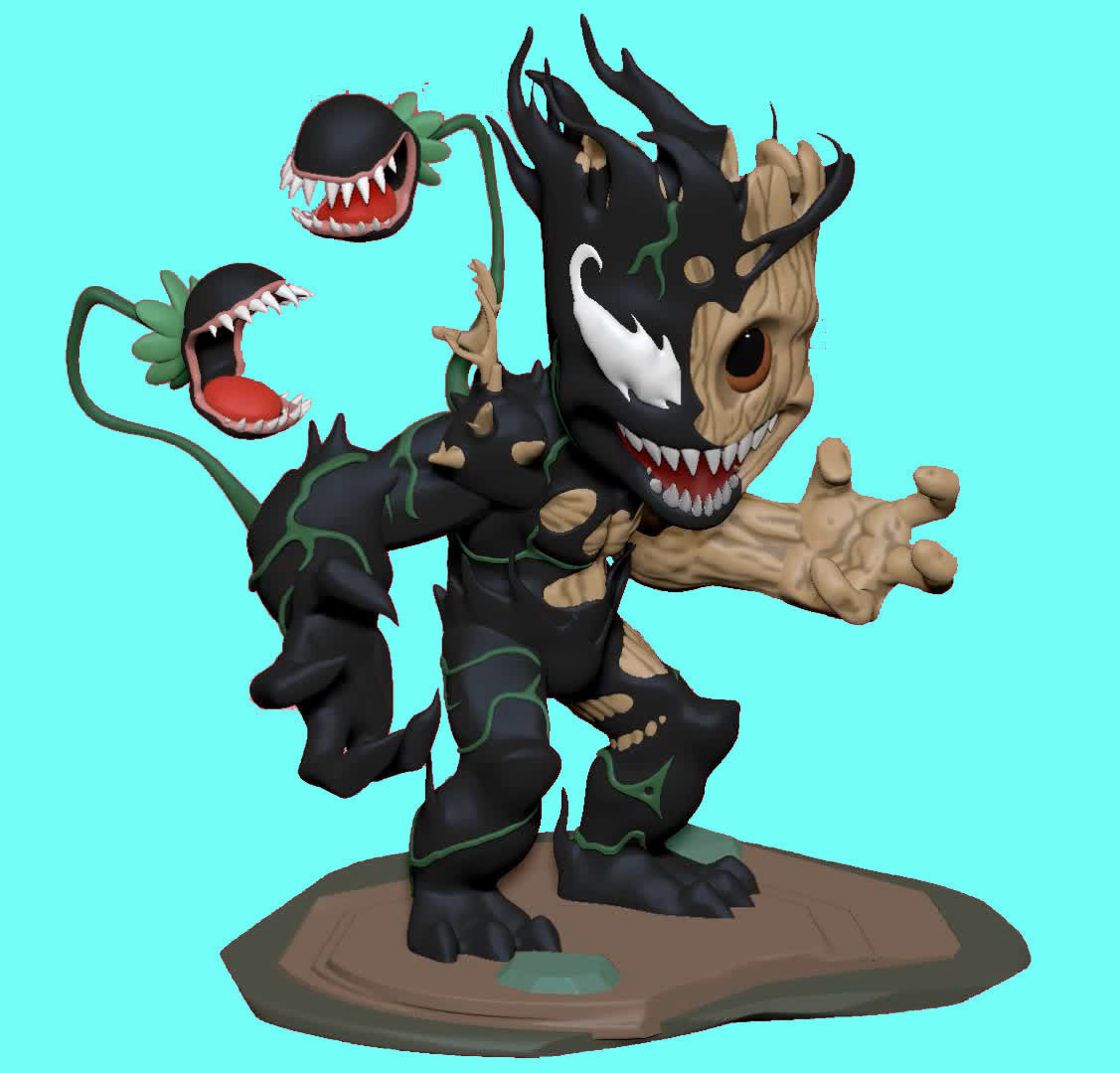 Venom Groot STL 3D model 3D printable | CGTrader
