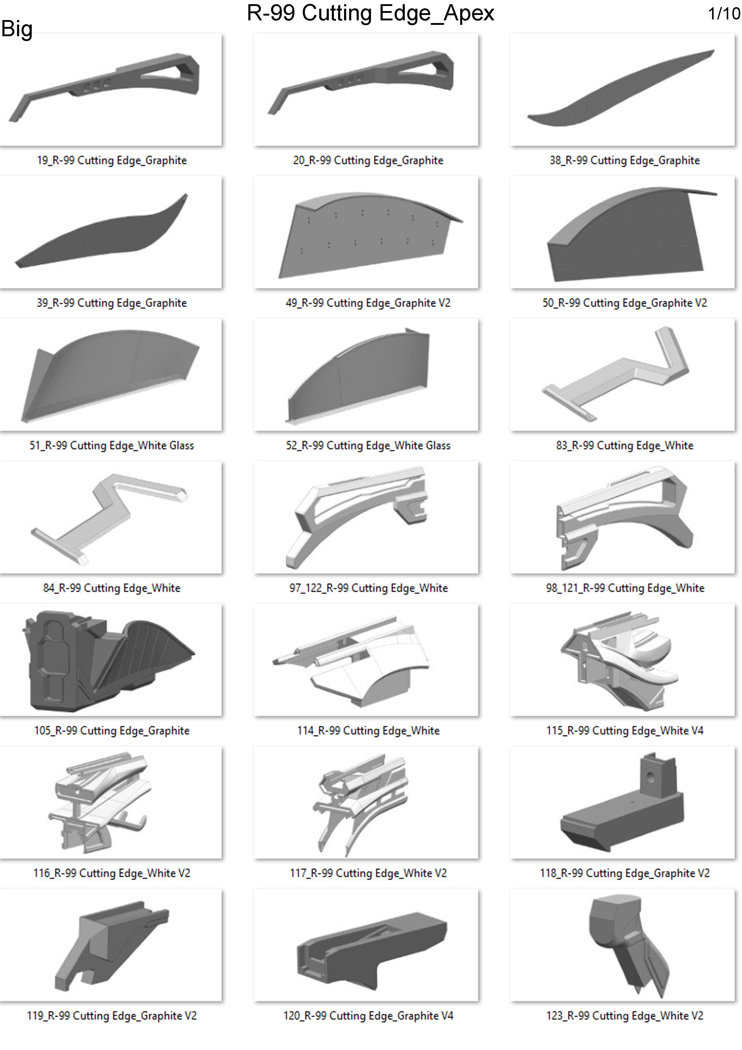 R-99 Cutting Edge - APEX - Printable 3d model - STL 3D model 3D ...