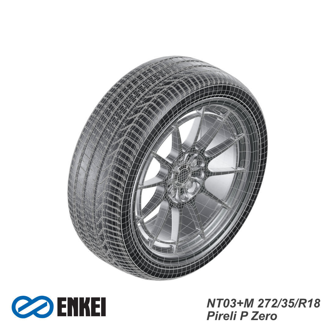 Enkei NT03-M with Pirelli P-Zero Wheels 3D model | CGTrader