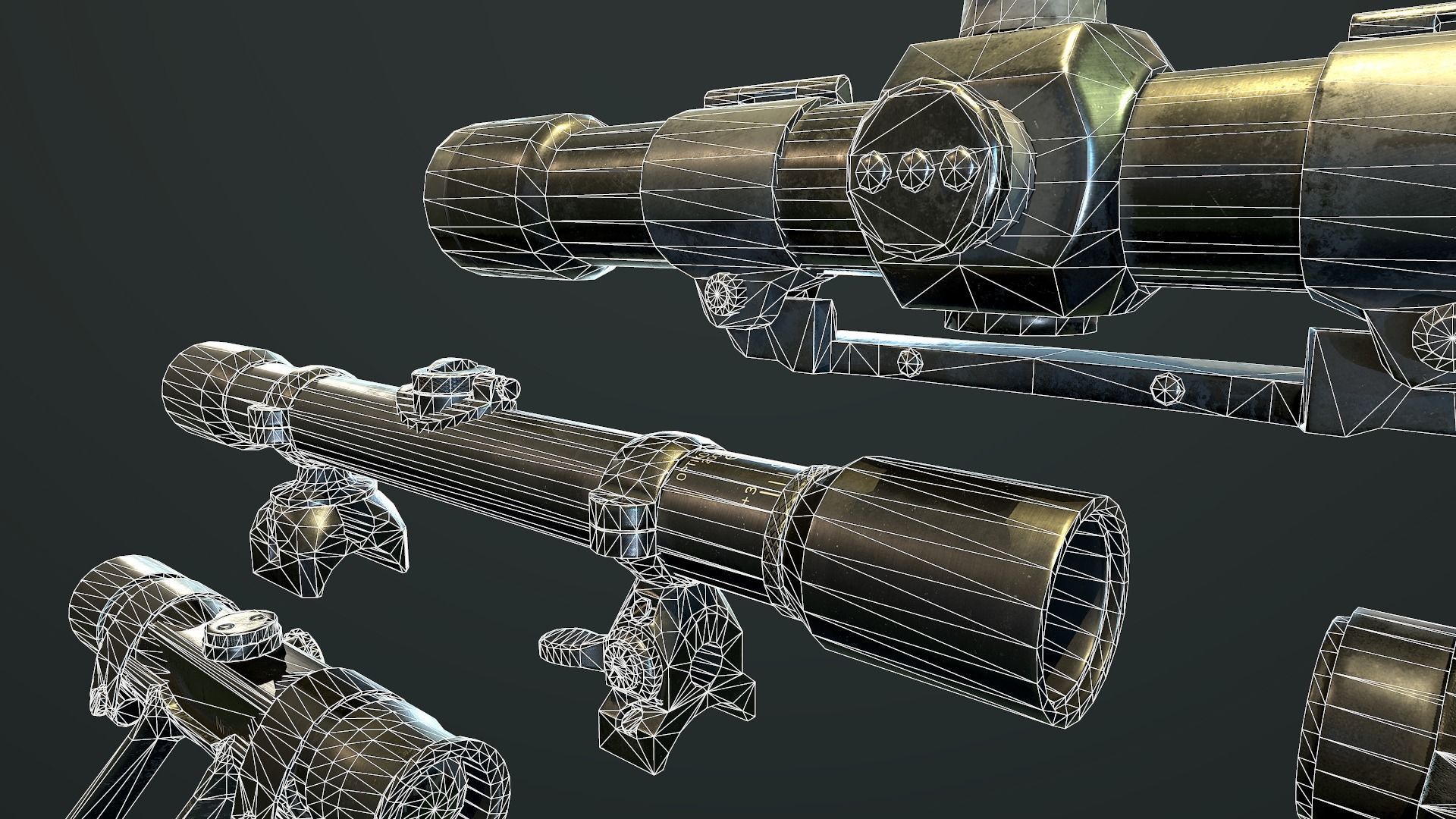 3D Model Collection WW2 Scope PACK VR / AR / low-poly | CGTrader