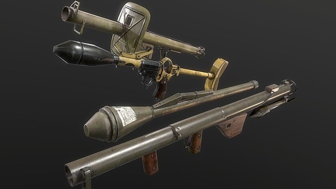 3D Model Collection WW2 Rocket Launcher Weapons PACK VR / AR / low-poly ...