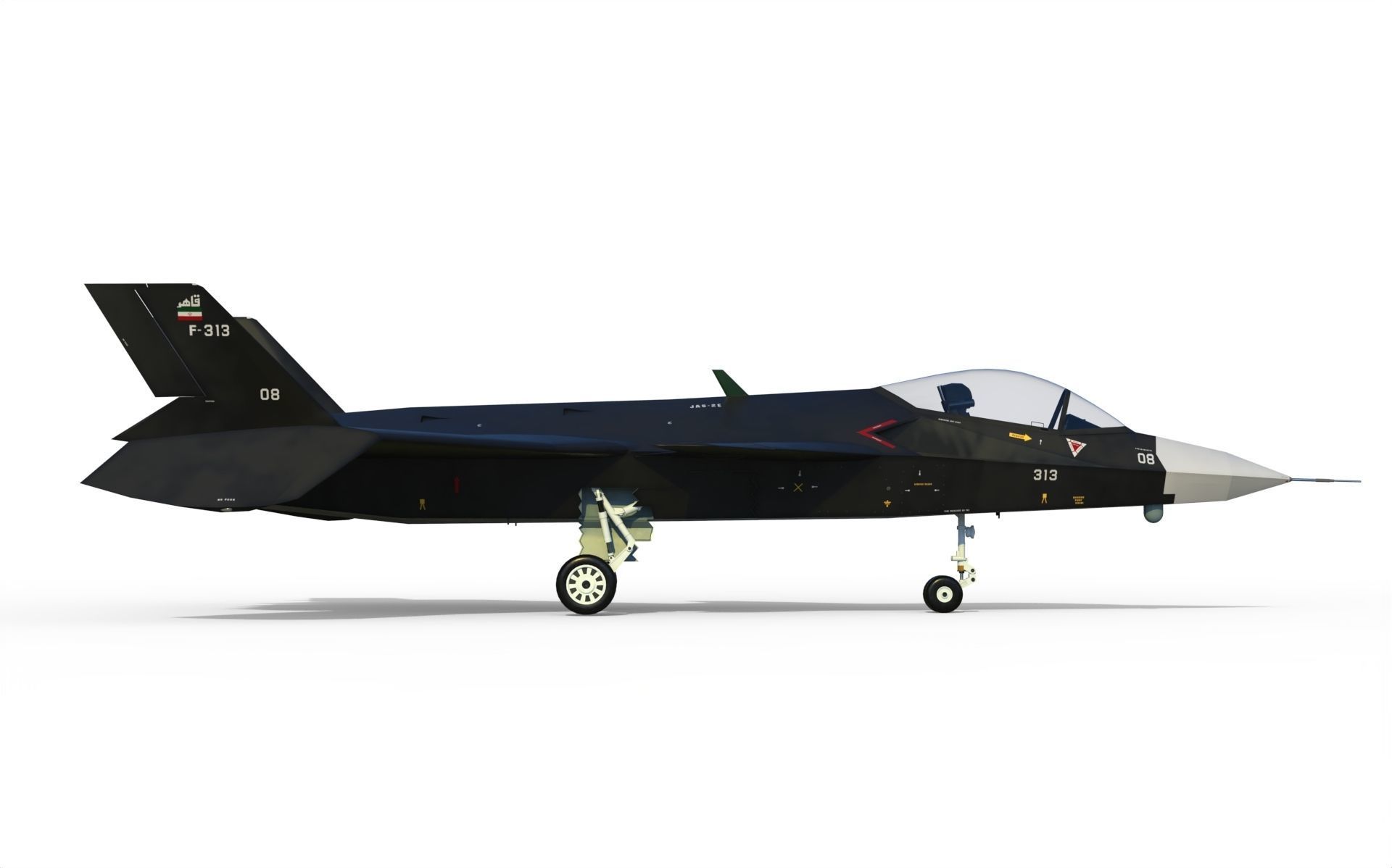 Qaher F-313 iranian stealth fighter 3D model | CGTrader