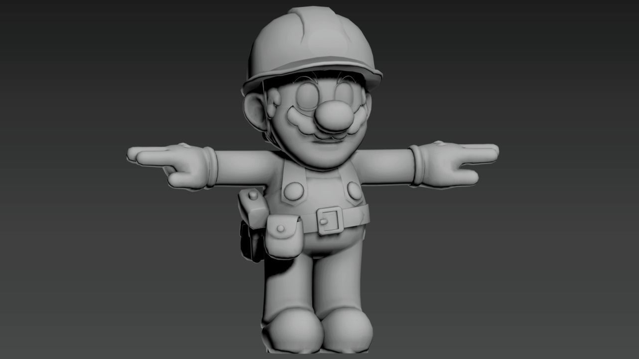 3D model Super Mario Builder-Rig-VR-AR Low-Poly 3D Model VR / AR / low ...
