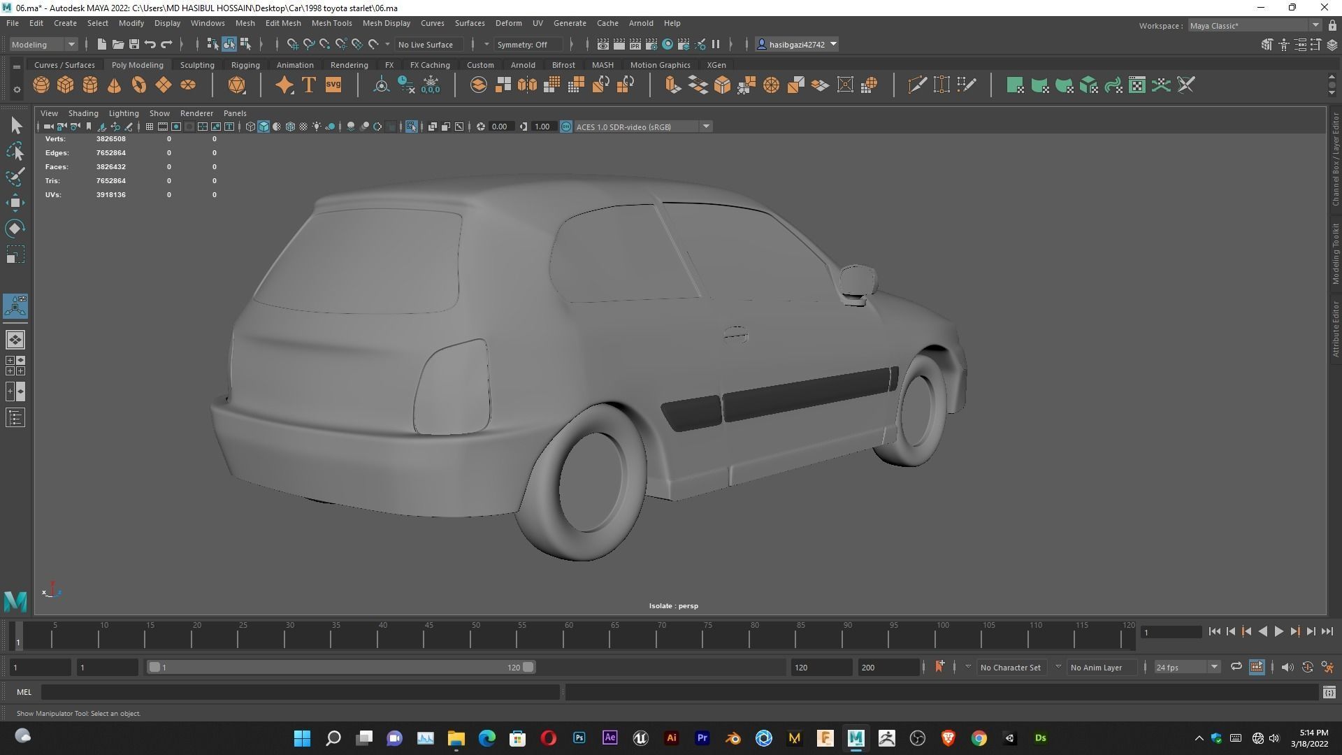 Toyota Starlet 1998 for 3D Print Model and High poly Model 3D model 3D printable | CGTrader