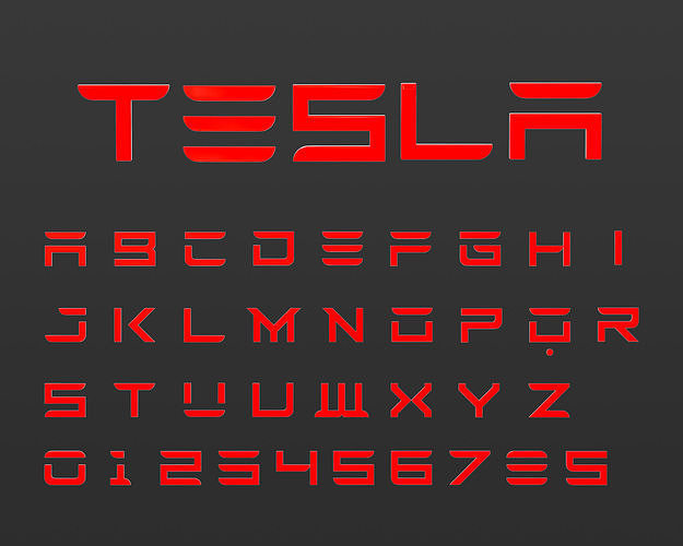 Tesla Alphabet 3D model | CGTrader