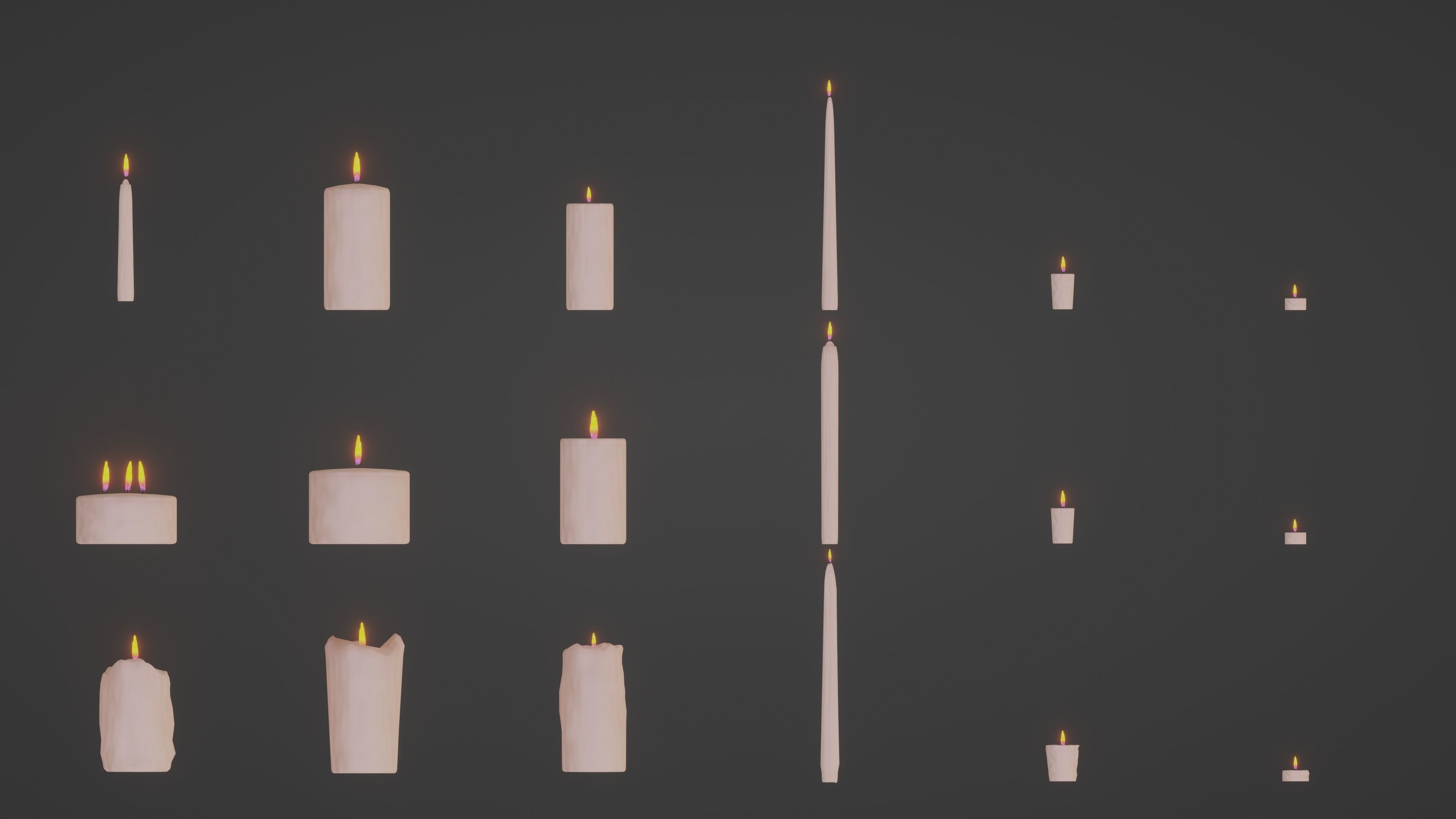 3D model Candles animated pack VR / AR / low-poly | CGTrader