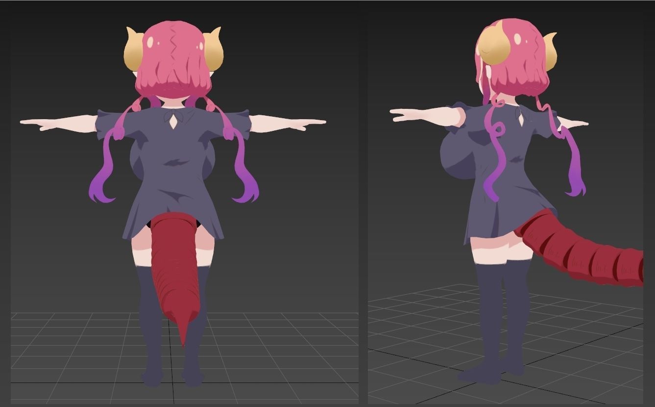 Ilulu Kobayashi-san Chi No Maid Dragon VRChat 3D model rigged | CGTrader