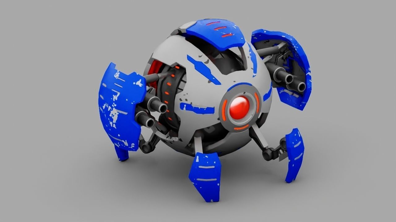 ball robot rigged character 3D model animated rigged | CGTrader