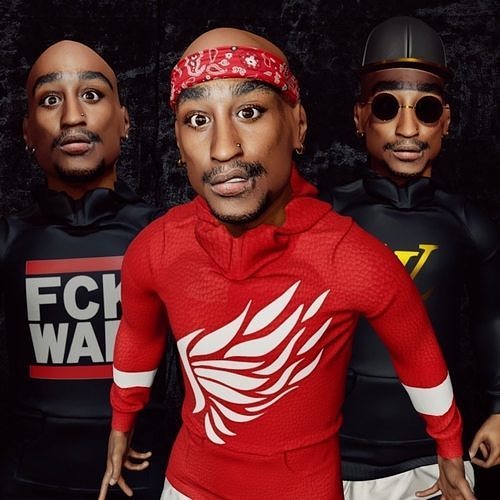 Tupac Full Rig free VR / AR / low-poly 3D model animated rigged | CGTrader