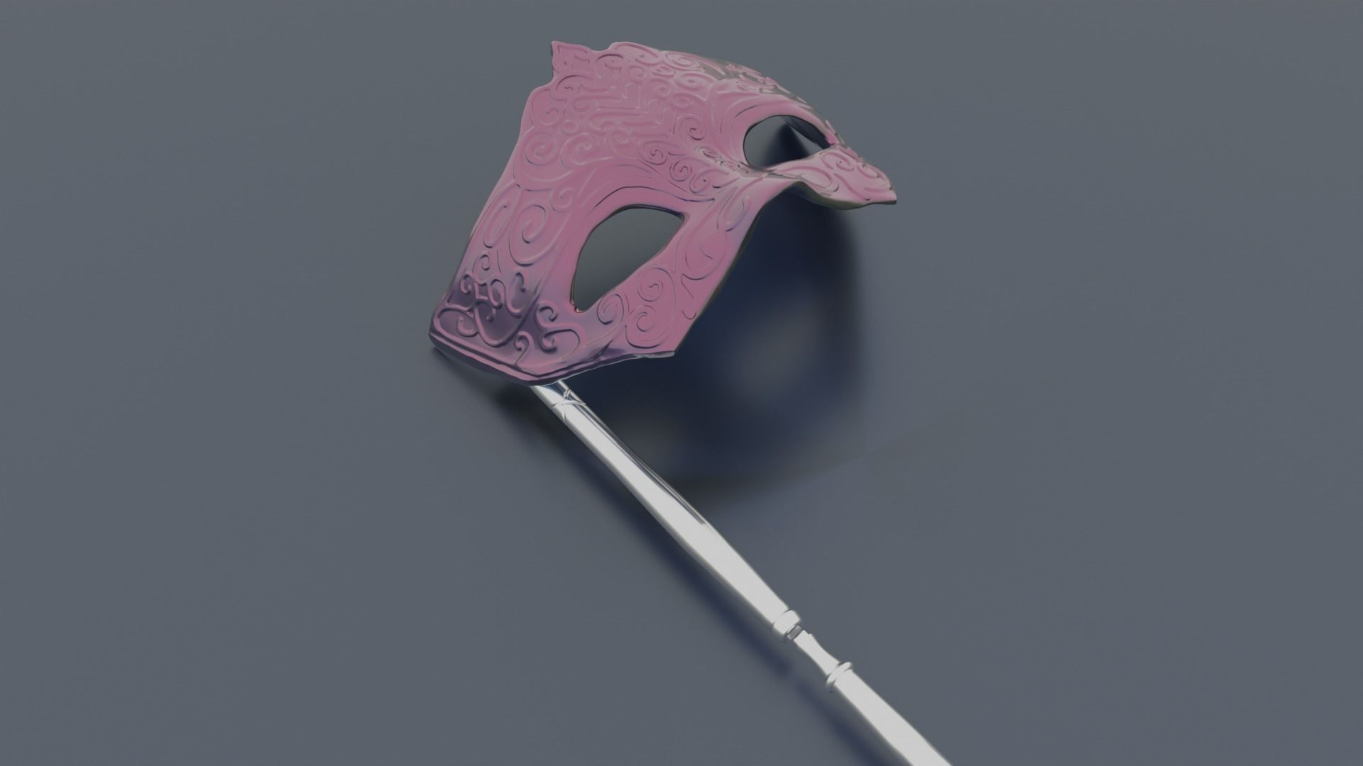 Masquerade Mask on Stick 3D model 3D printable | CGTrader