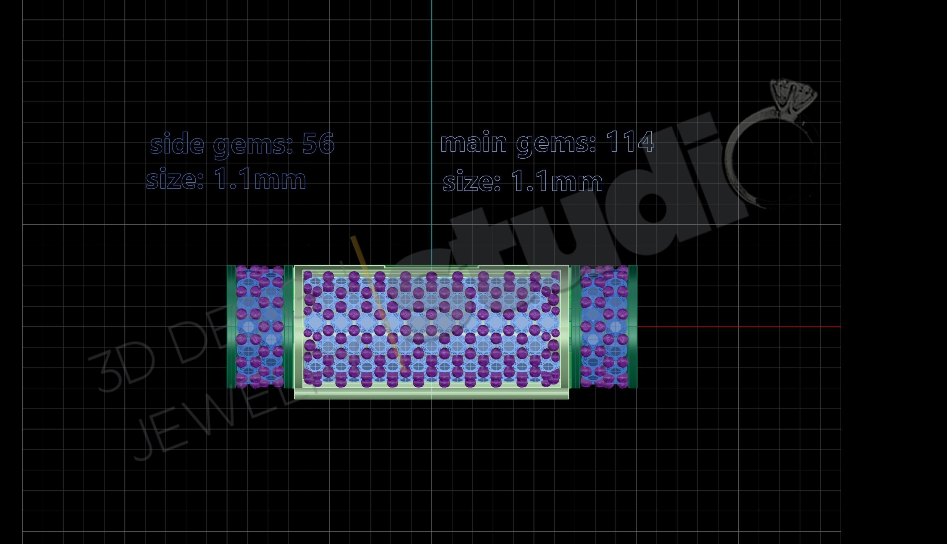 Chain lock clasp cylinder shape with gems 3d model 3D model 3D ...