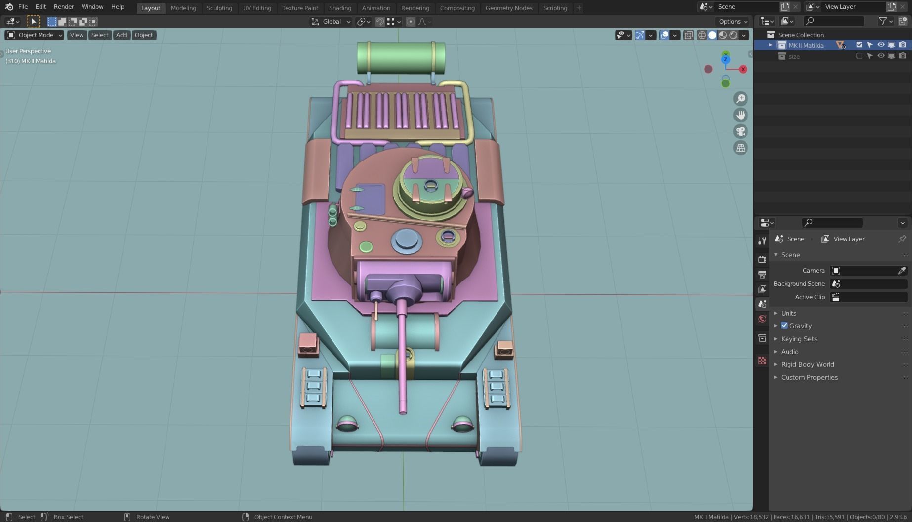 3D model MK II Matilda Tank Base Mesh VR / AR / low-poly | CGTrader