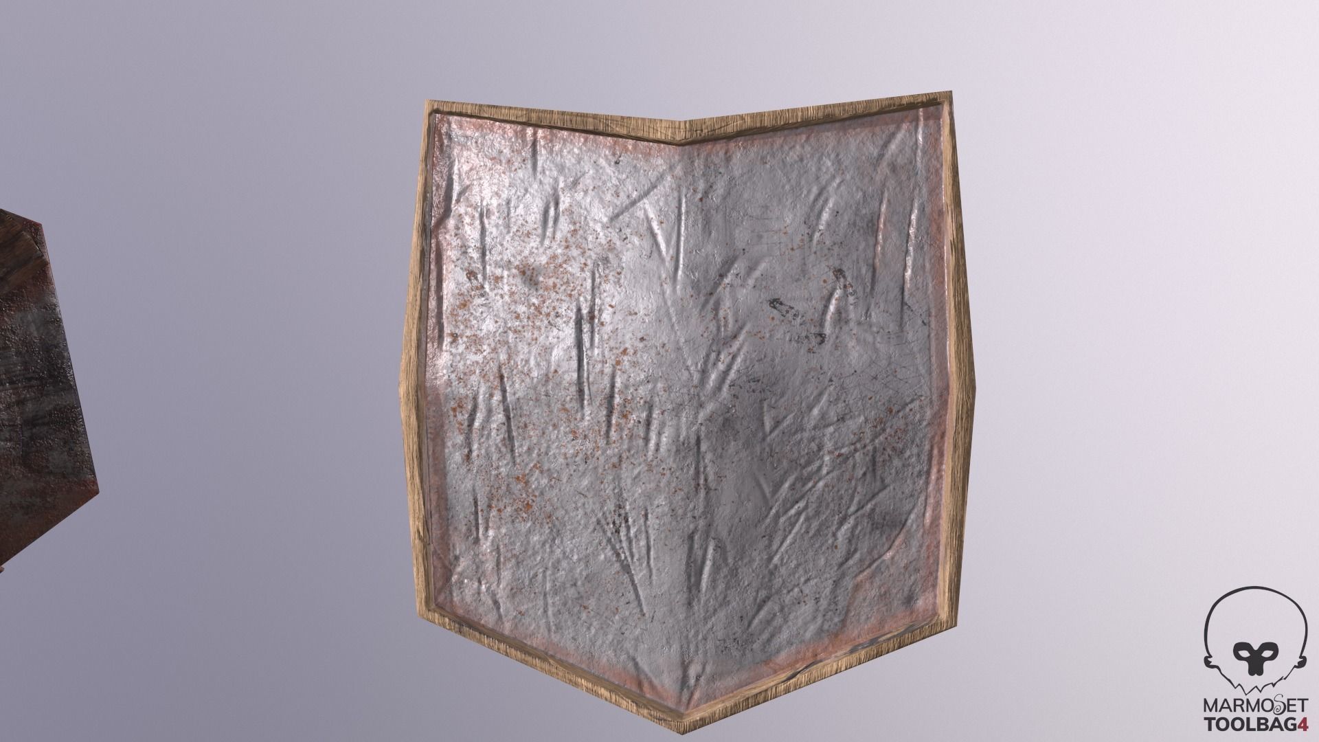 3D model Shield Lowpoly made of wood and metal VR / AR / low-poly ...