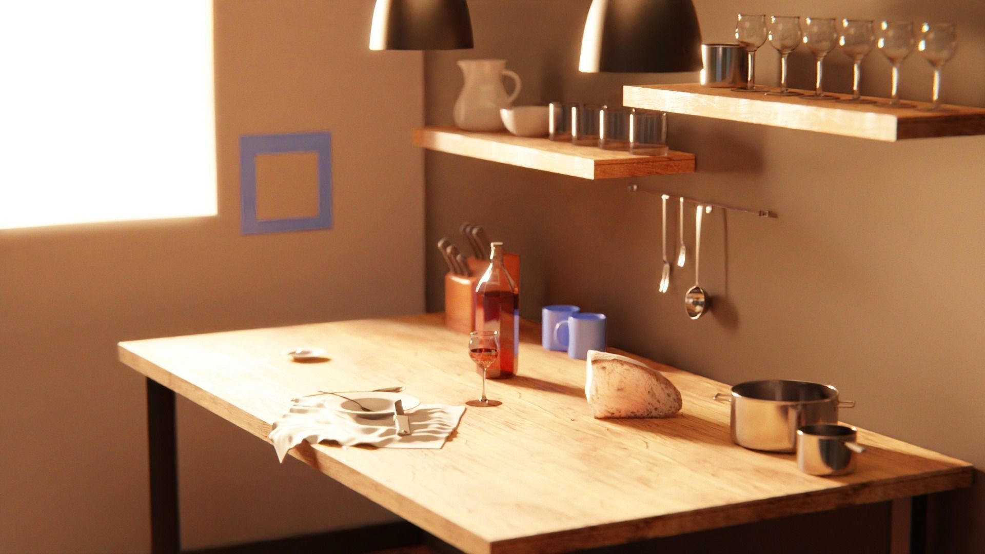 Kitchen items FREE Blender Free Asset free 3D model | CGTrader