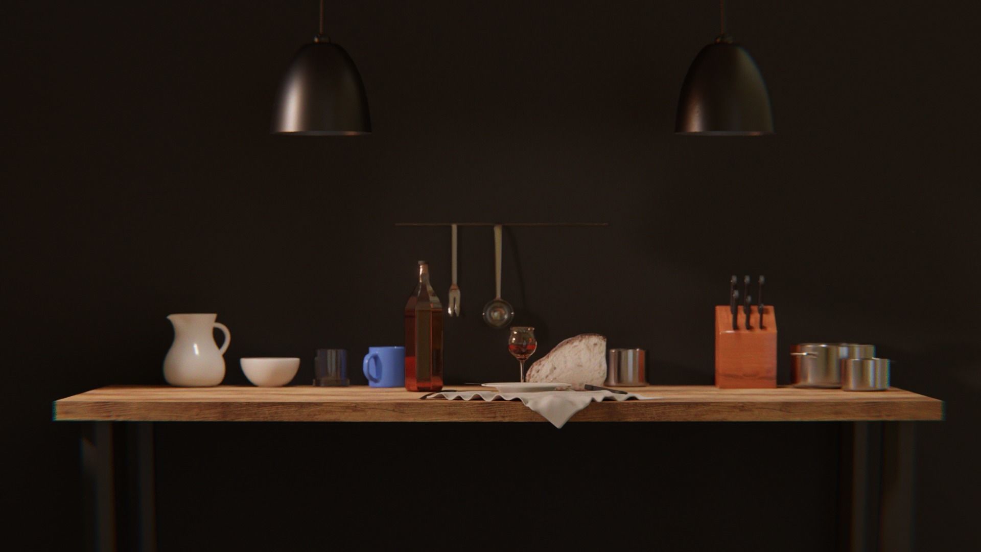 Kitchen items FREE Blender Free Asset free 3D model | CGTrader