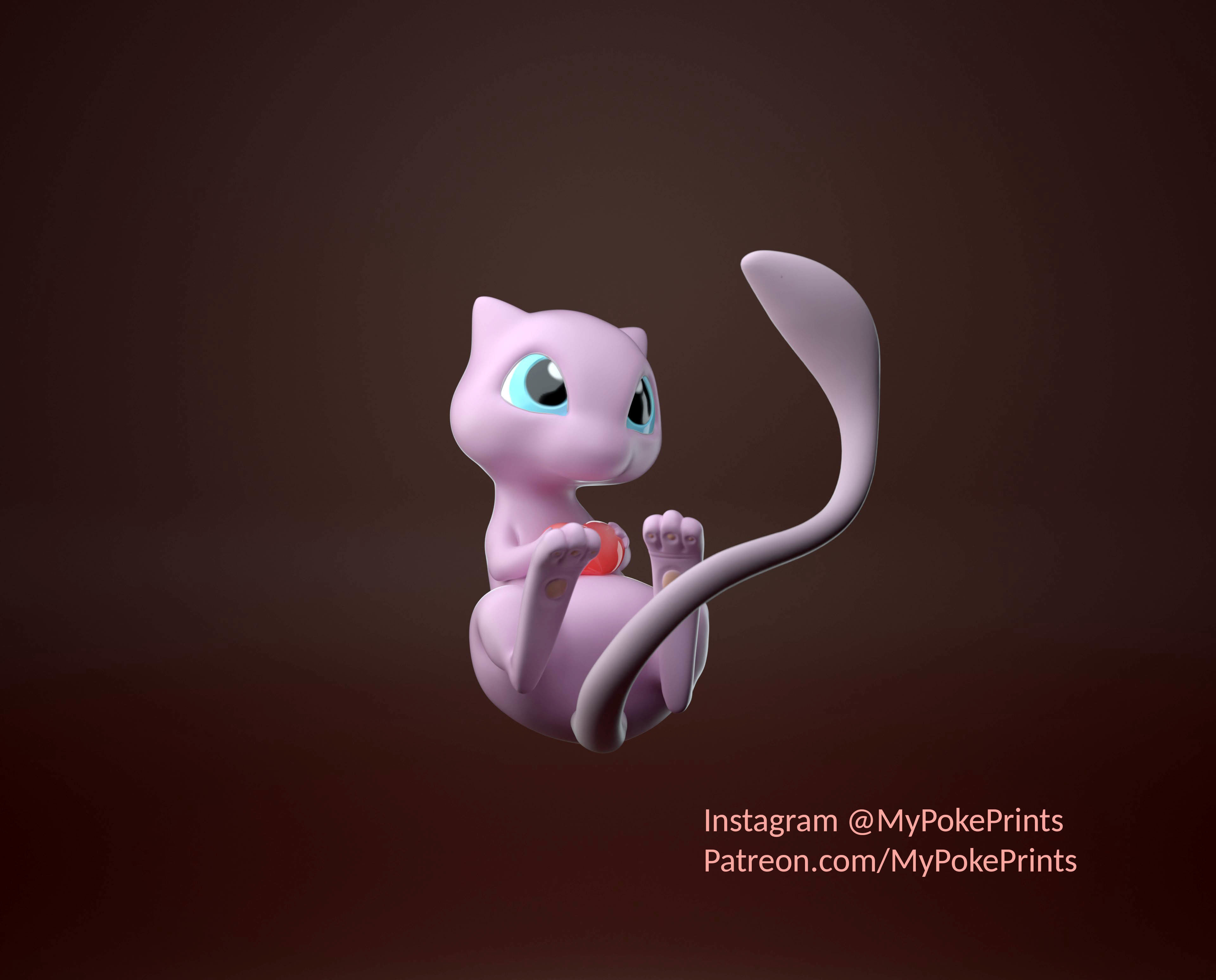 Mew Pokemon holding a heart 3D model 3D printable | CGTrader