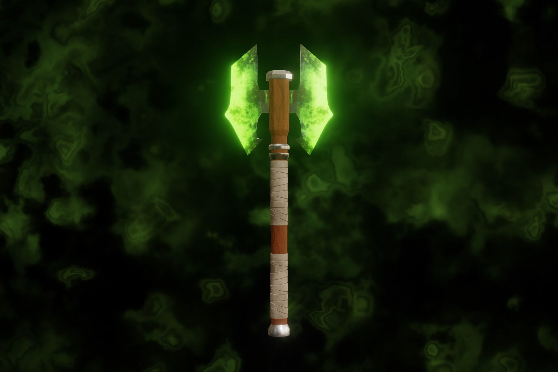 3D model Double Bit Poison Axe - Elemental Battle Axe - Model 01 VR ...