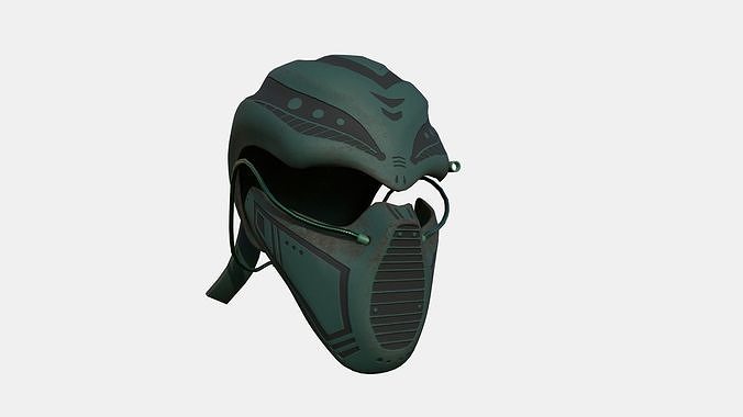 SciFi Ninja Mask A08 Dark Green - Character Design Fashion free VR / AR ...