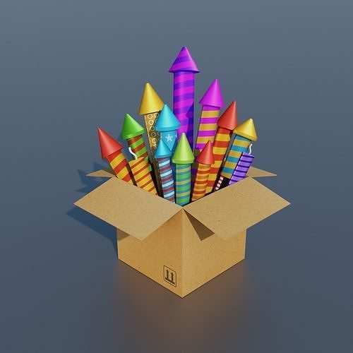 3D model FIREWORKS BOX VR / AR / low-poly | CGTrader