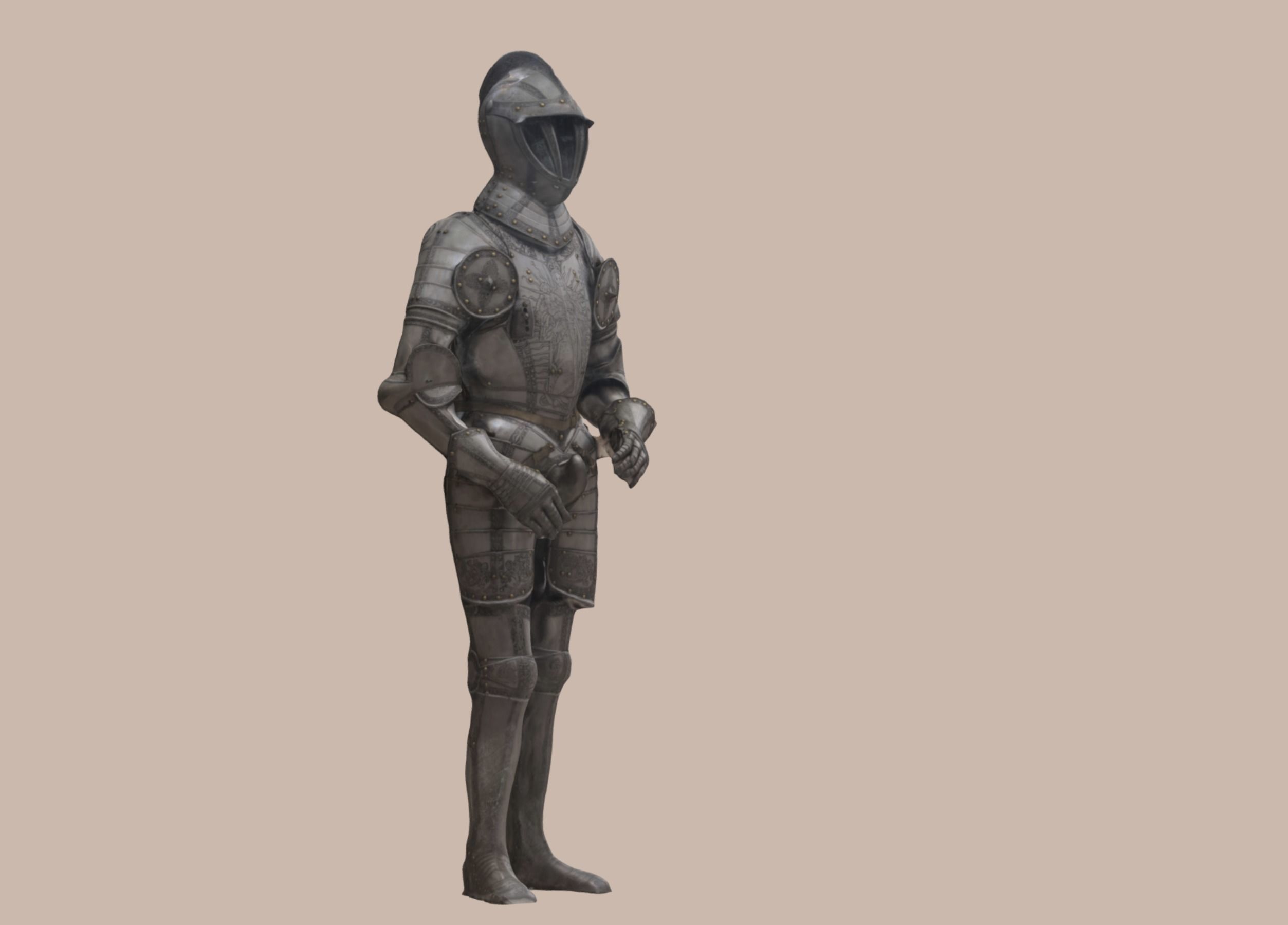 Full body knights silver armor photogrammetry scan 3D model | CGTrader
