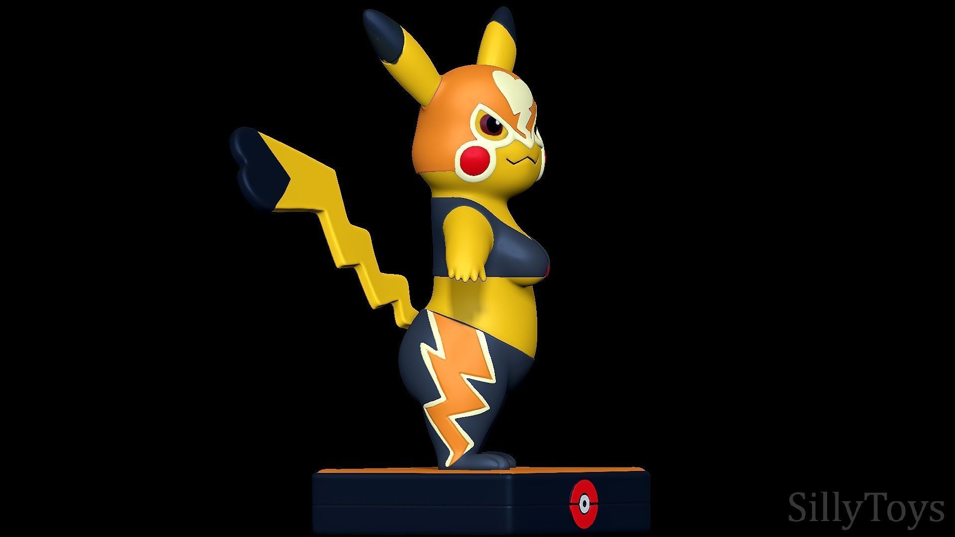 Pikachu Libre - Pokemon Go 3D model 3D printable | CGTrader