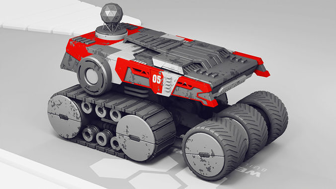 sci-fi planet explorer vehicle 3D model rigged | CGTrader