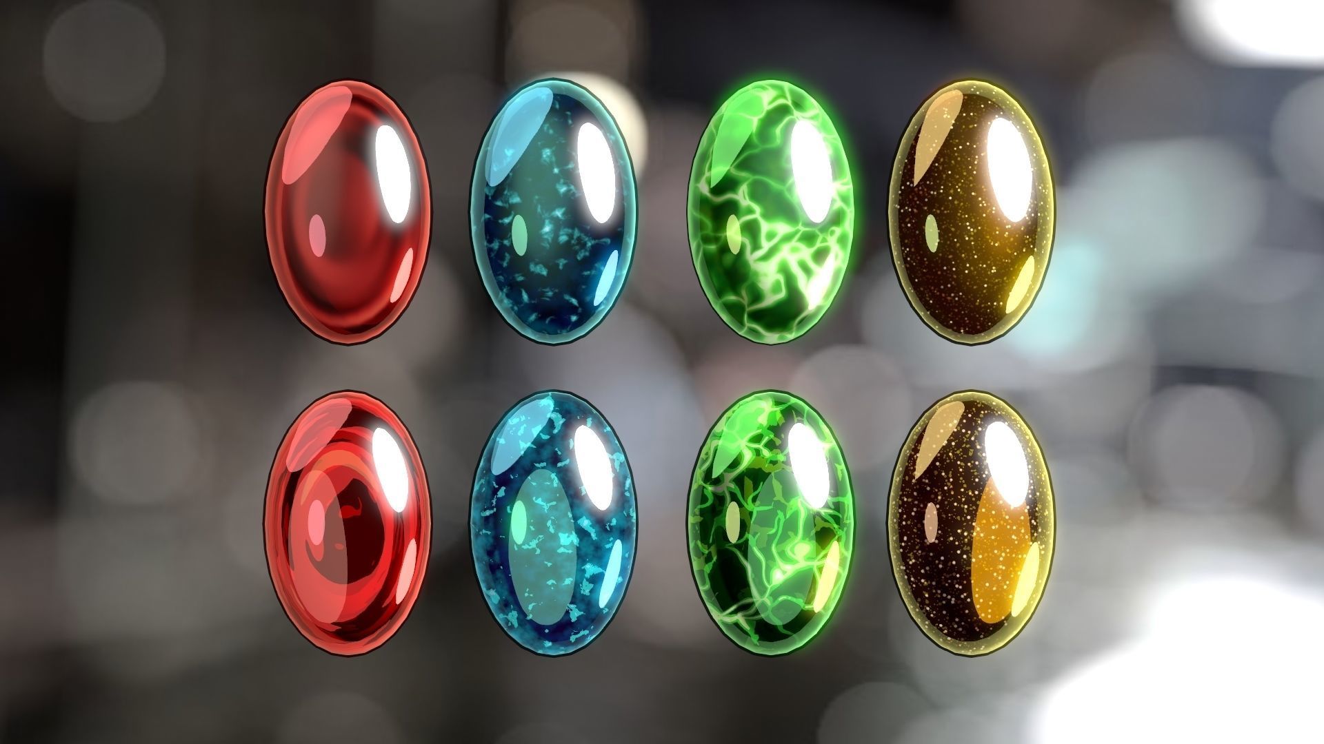 For Anime in Blender - Gems Shaders 3D model animated | CGTrader