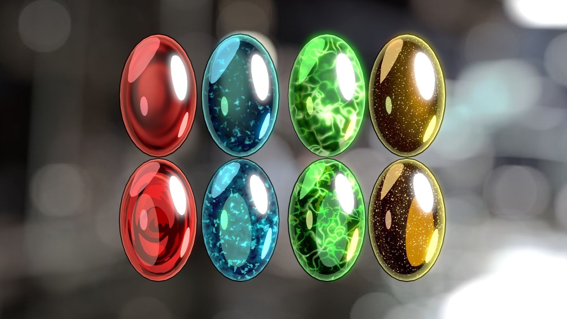 For Anime in Blender - Gems Shaders 3D model animated | CGTrader