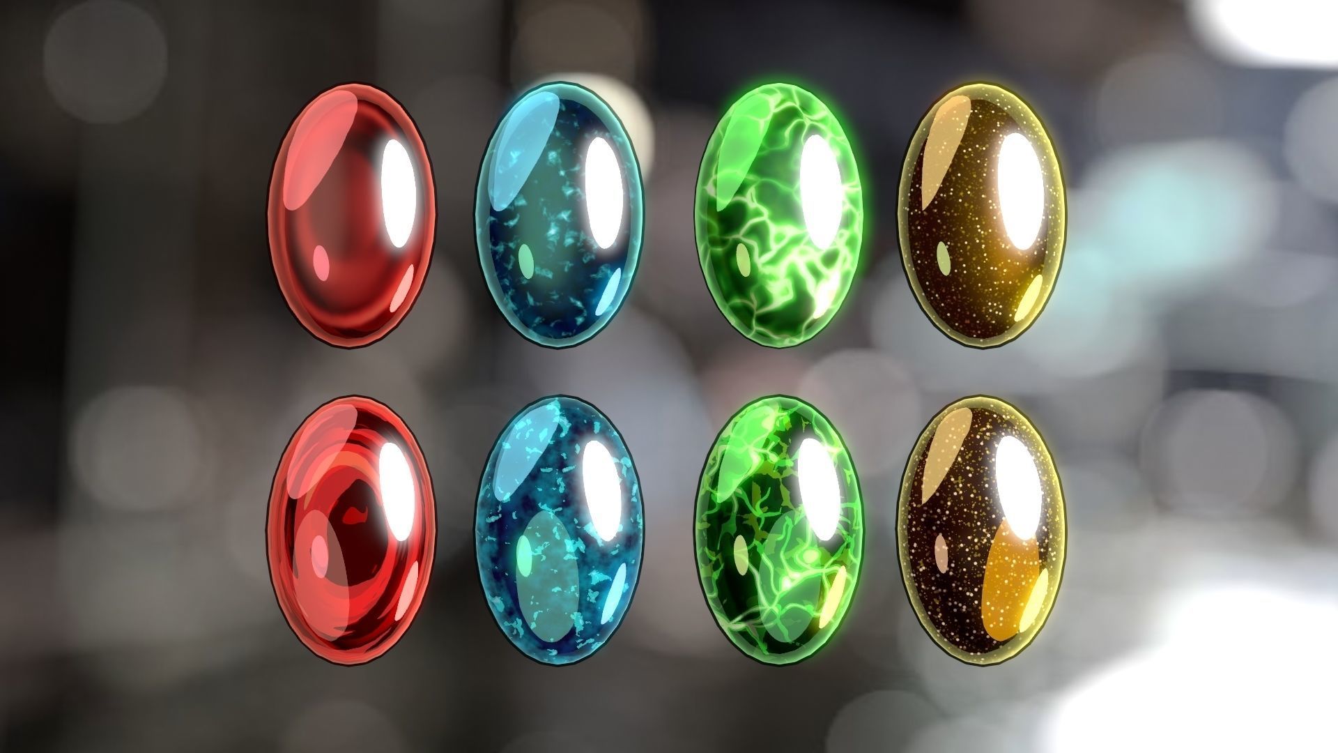 For Anime in Blender - Gems Shaders 3D model animated | CGTrader