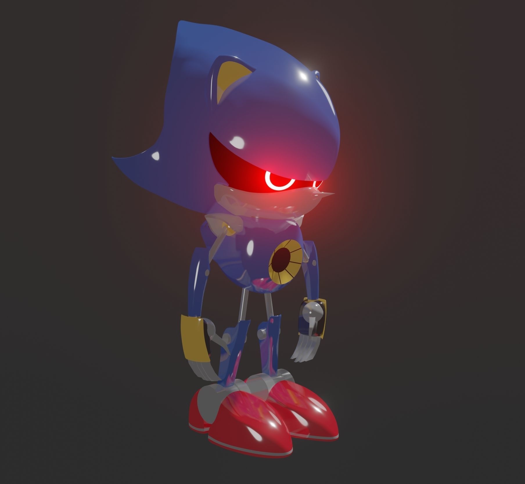 Metal Sonic-sonic menia style free 3D model rigged | CGTrader
