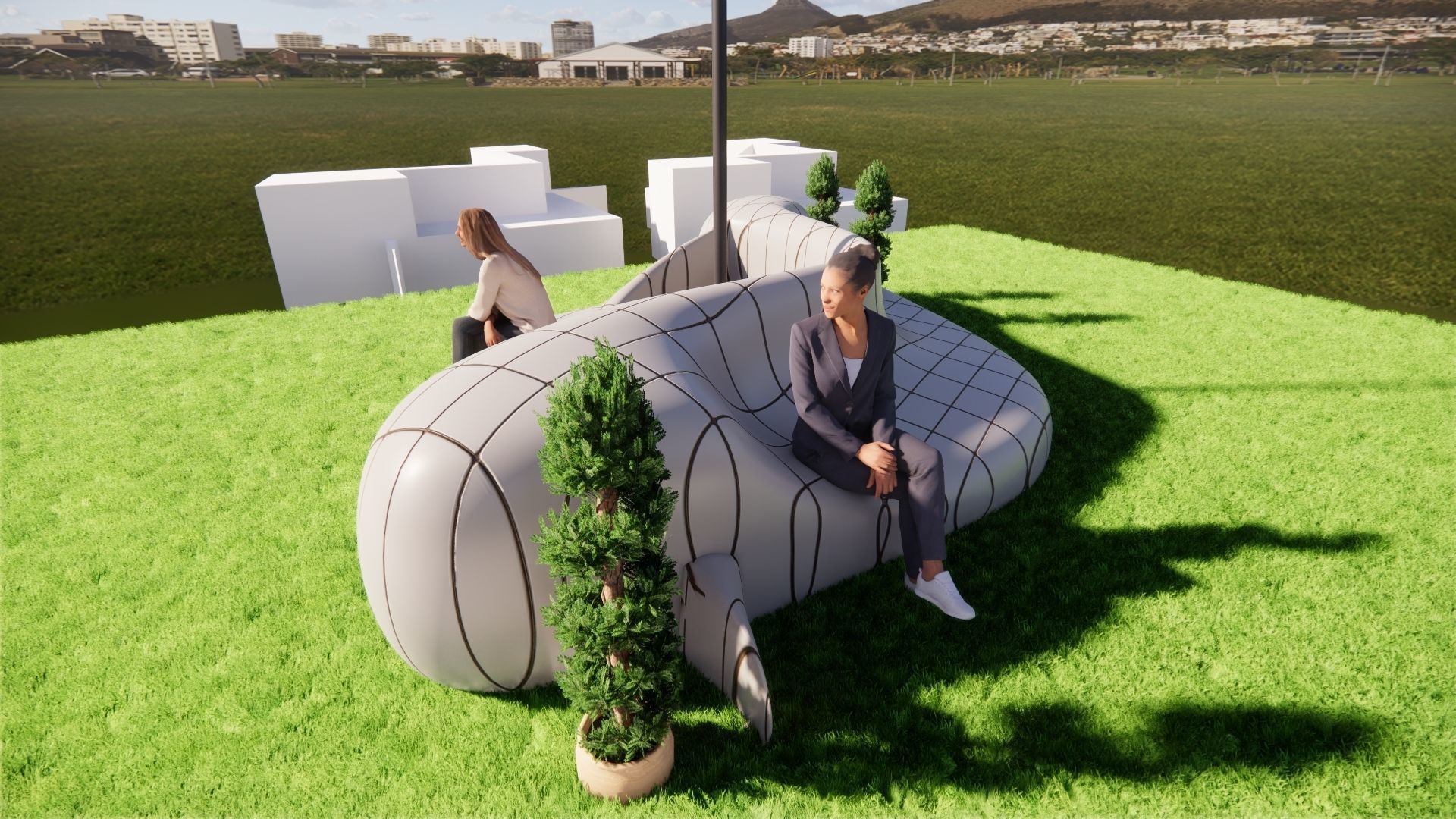 Parametric bench 3D model free 3D model rigged | CGTrader