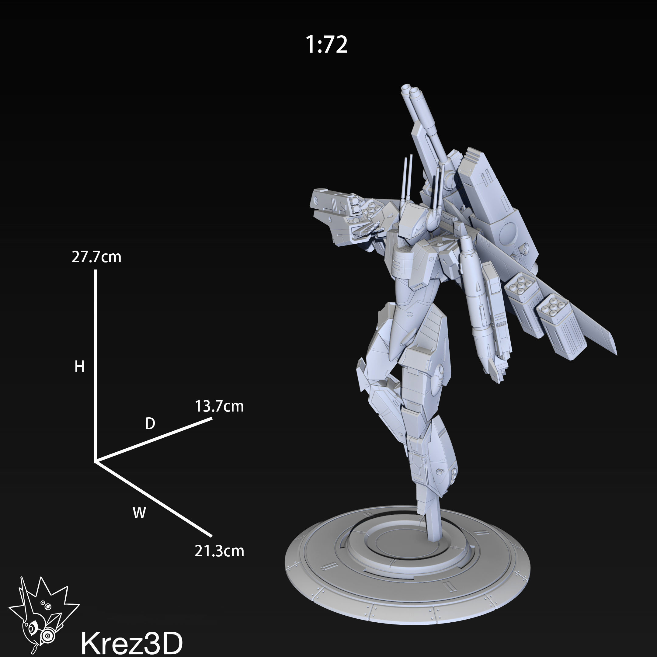 VF-1S Strike Valkyrie 3D model 3D printable | CGTrader