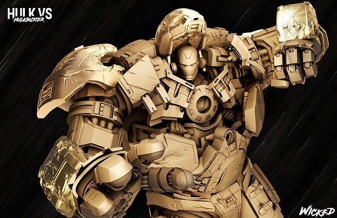 Wicked Marvel Hulkbuster Age of Ultron Bust 3D print model 3D model 3D ...