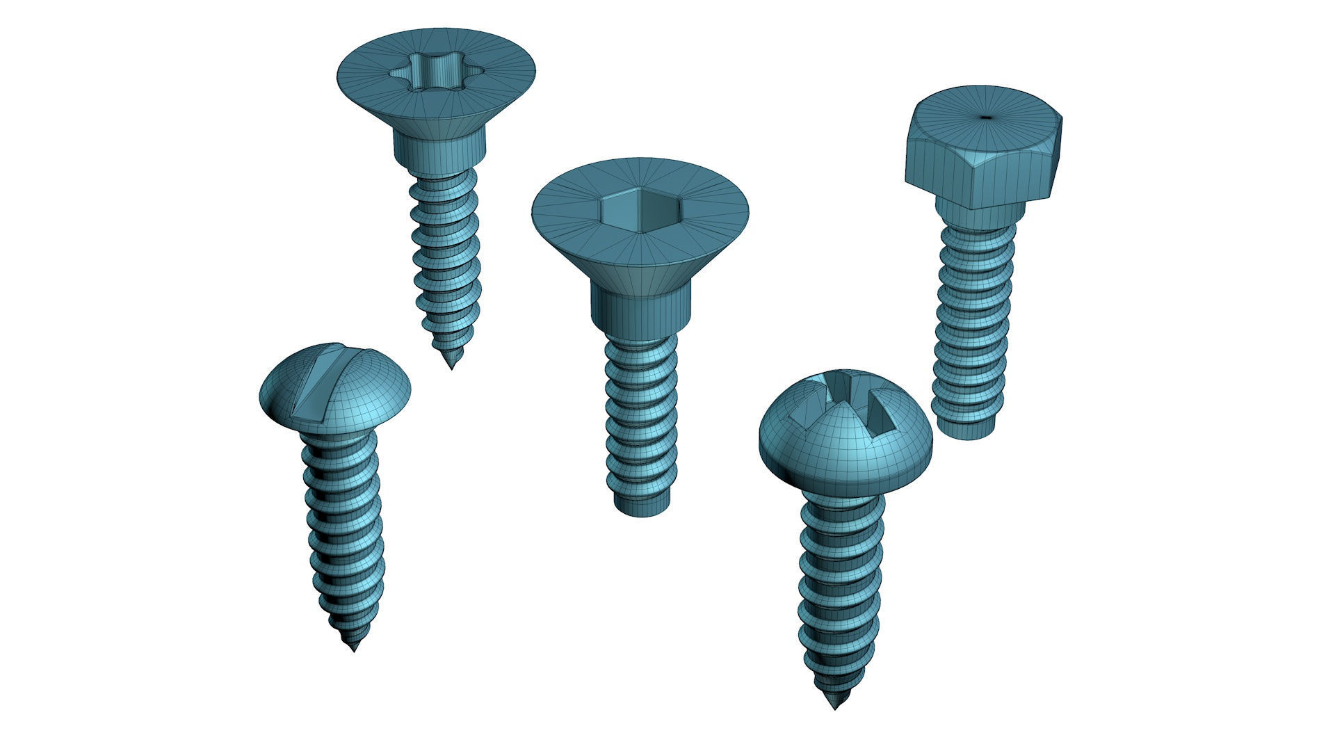 Screws set 3D model | CGTrader