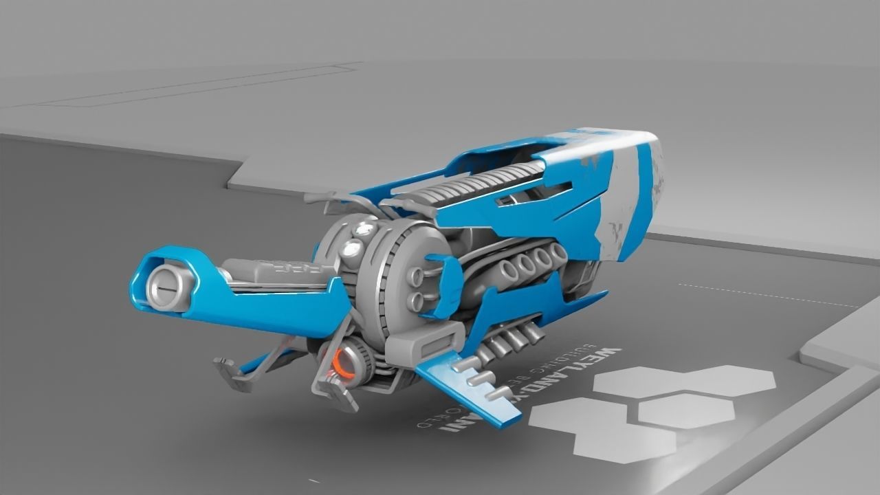 sci-fi scooter 3D model rigged | CGTrader