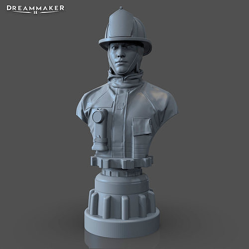 Firefighter Bust 3D model 3D printable | CGTrader