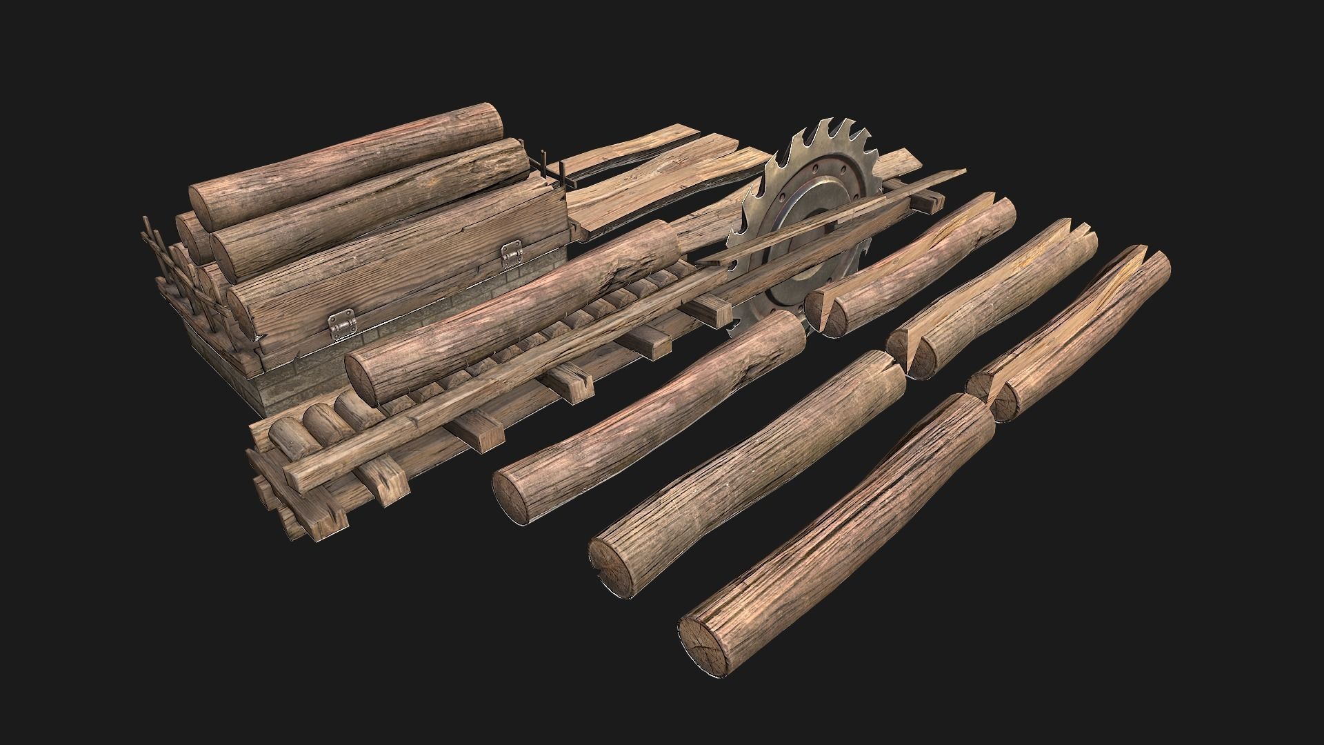 3D model Sawmill Mechanism with Storage VR / AR / low-poly | CGTrader