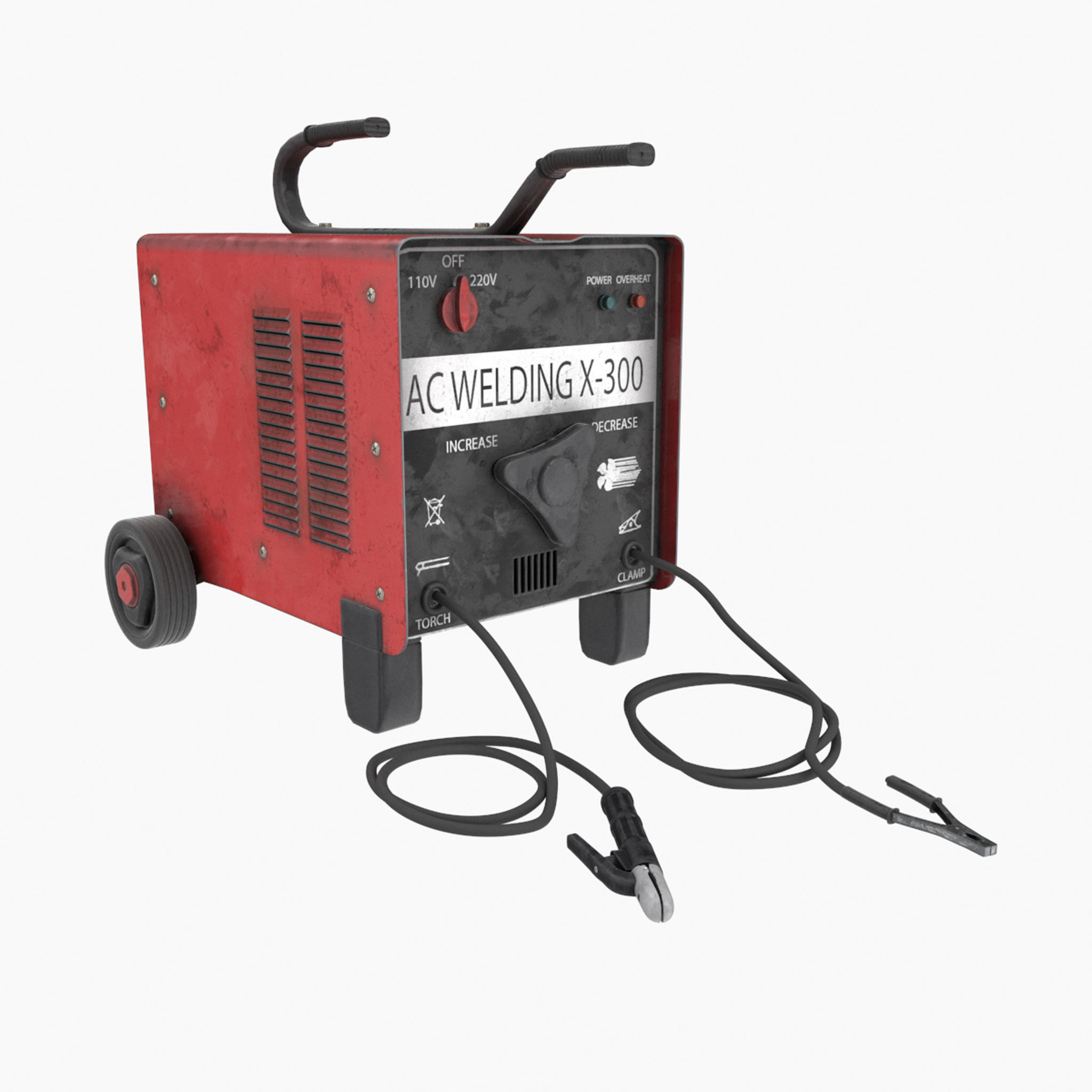 New red painted weld machine industrial tool nanite ready da1 3D model ...