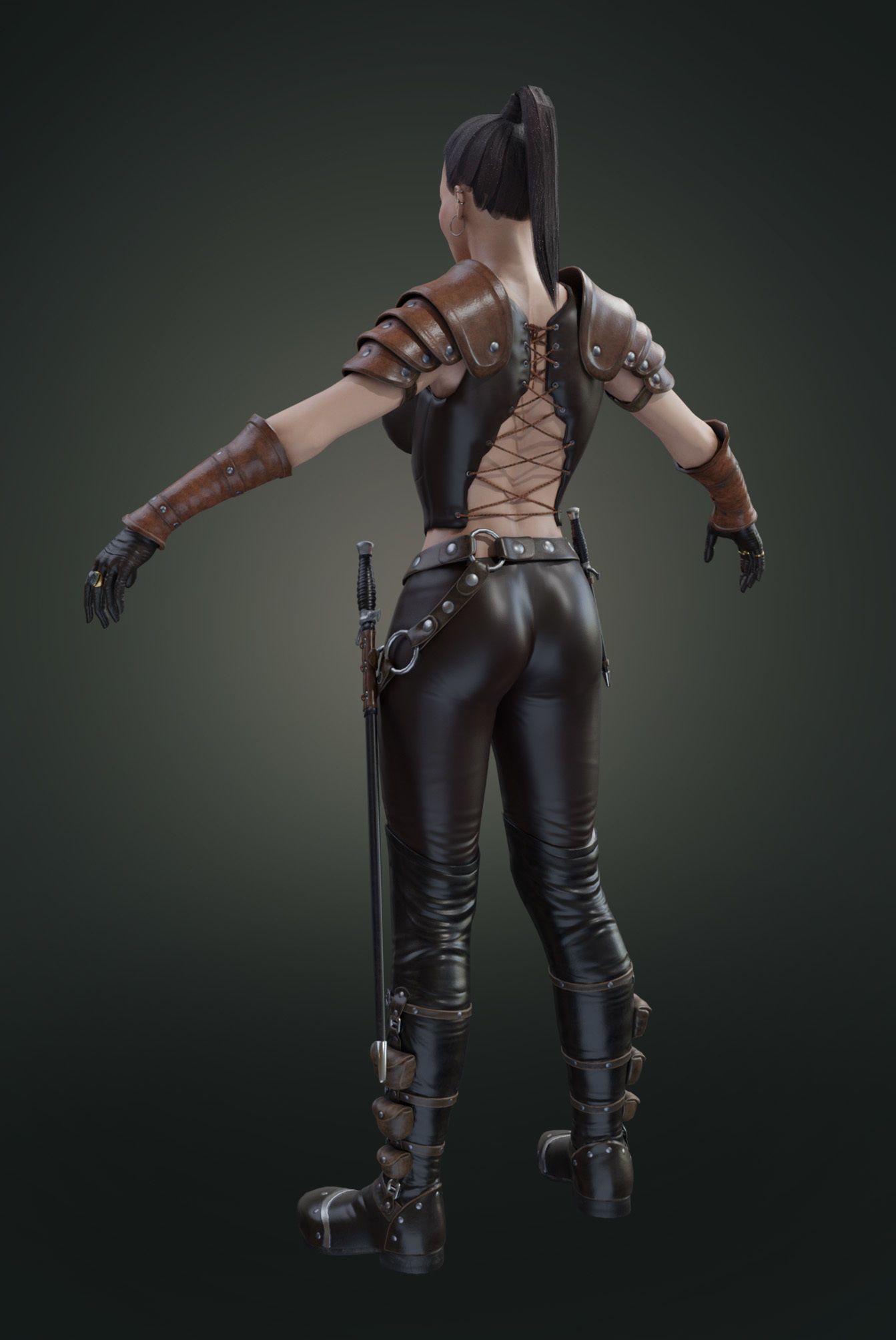 3D model caracter woman ranger low-poly 3d model VR / AR / low-poly ...