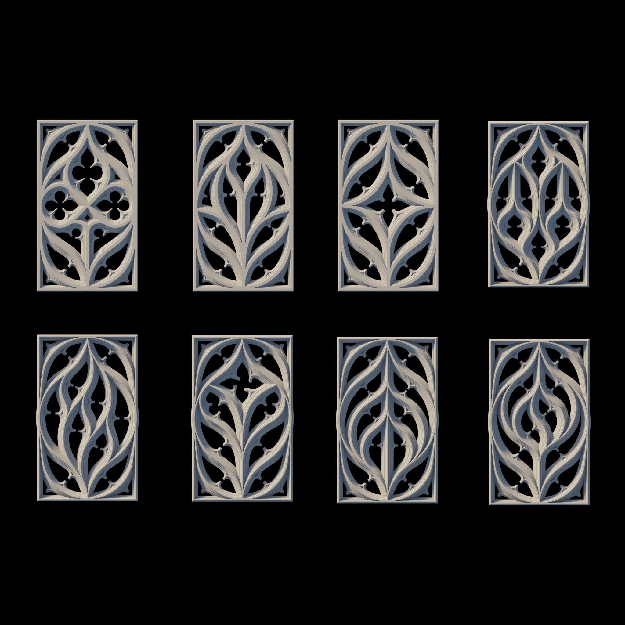 Gothic Ornaments Vol 03 40 Geometrical Tracery II 3D model | CGTrader