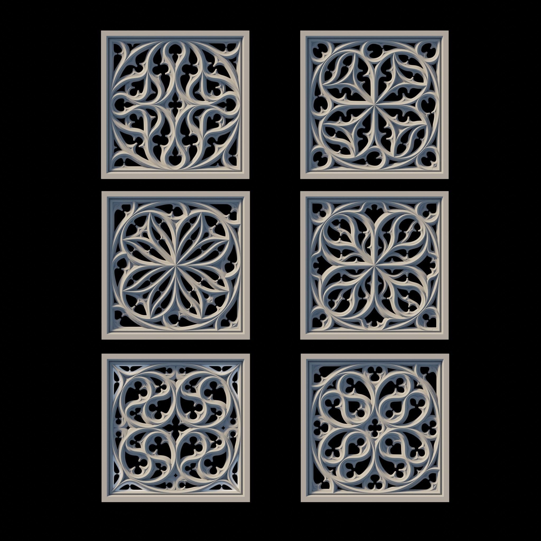 Gothic Ornaments Vol 03 40 Geometrical Tracery II 3D model | CGTrader