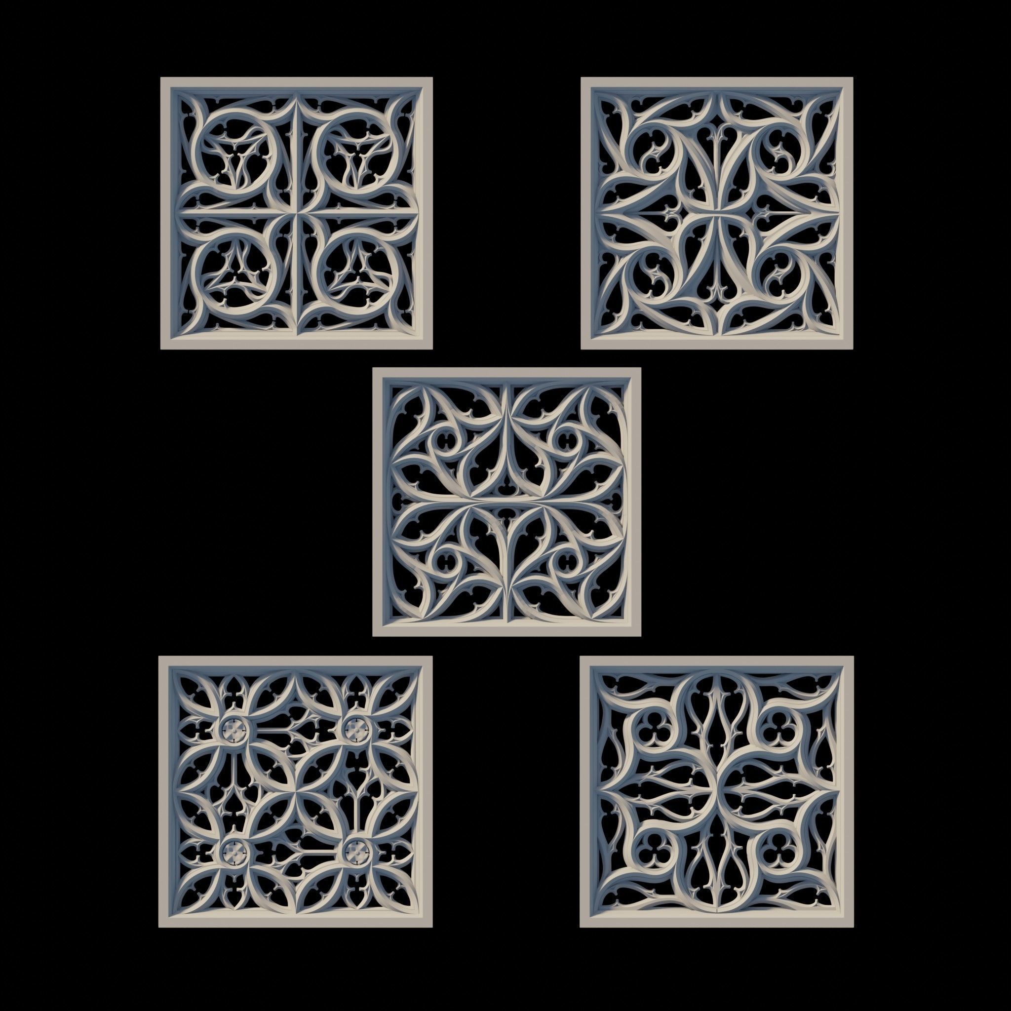 Gothic Ornaments Vol 03 40 Geometrical Tracery II 3D model | CGTrader