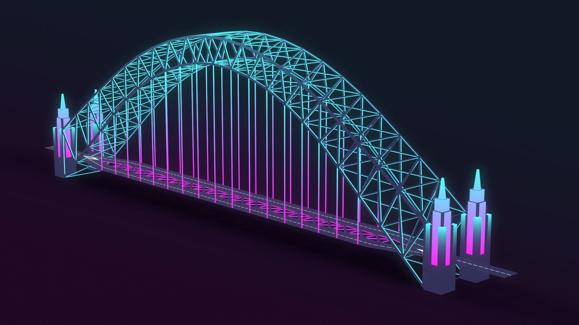 3D model Neon Bridges VR / AR / low-poly | CGTrader
