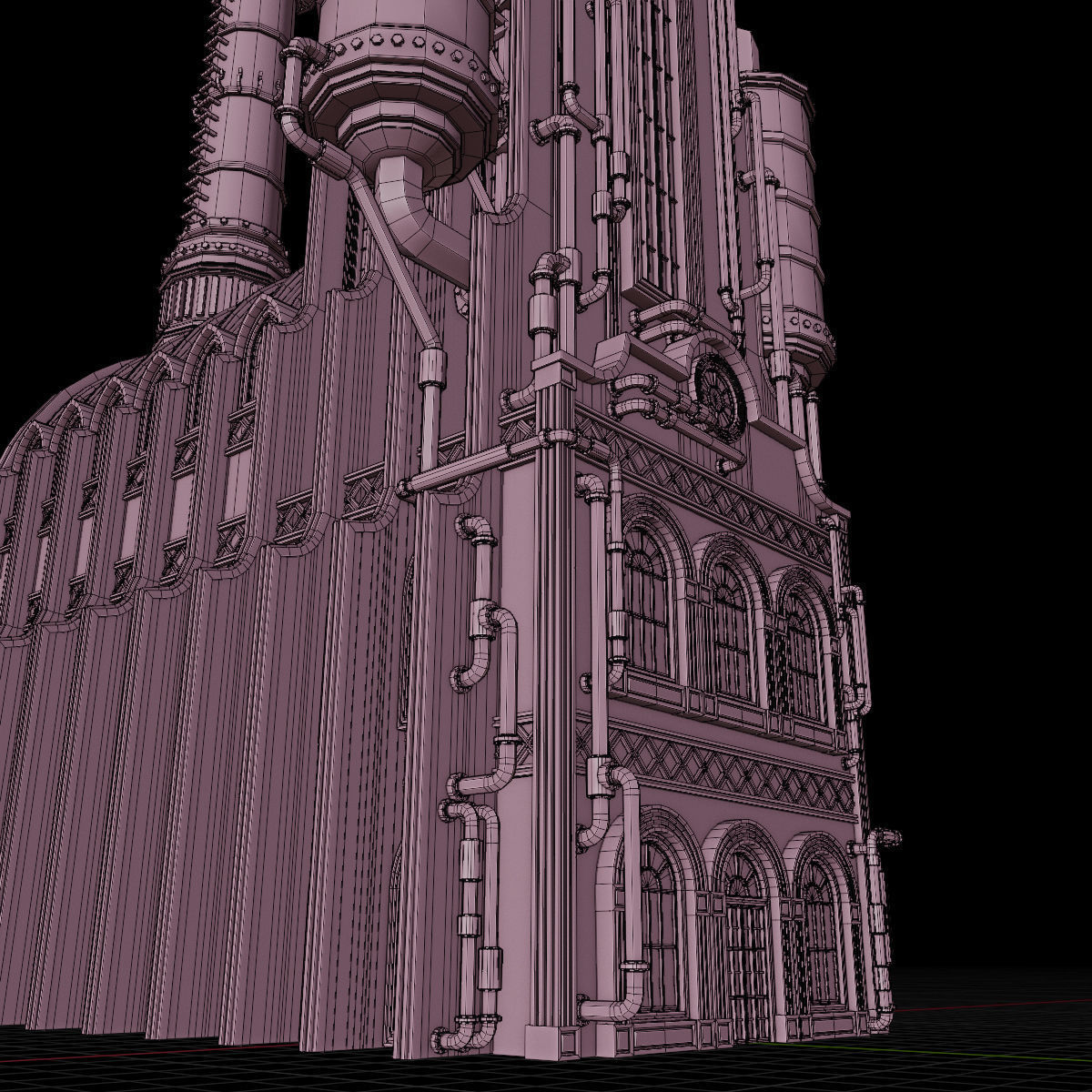 3D model STEAMPUNK INDUSTRIAL BUILDING 1 VR / AR / low-poly | CGTrader