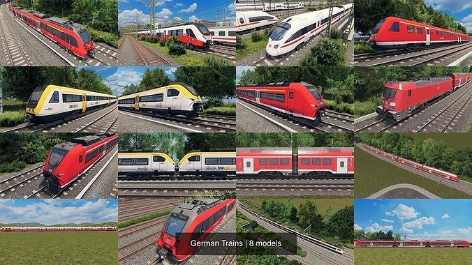 3D Model Collection German Trains VR / AR / low-poly | CGTrader